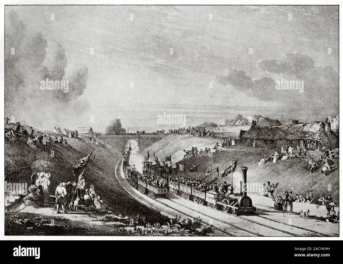 Garnkirk and Glasgow Railway. Historical engraving showing the ...