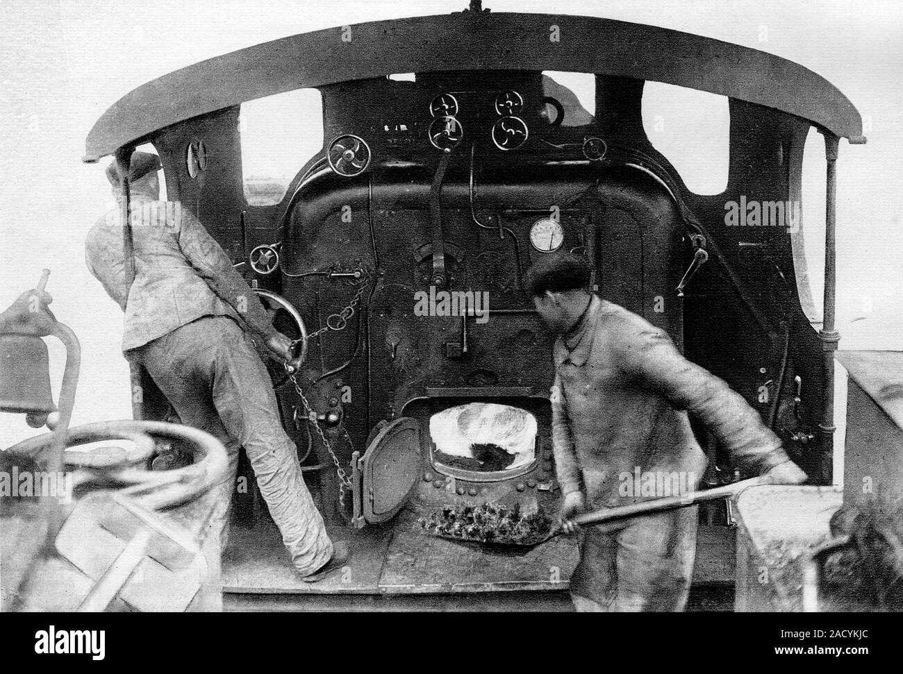 20th Century train and driver. Historical image of drivers with their ...