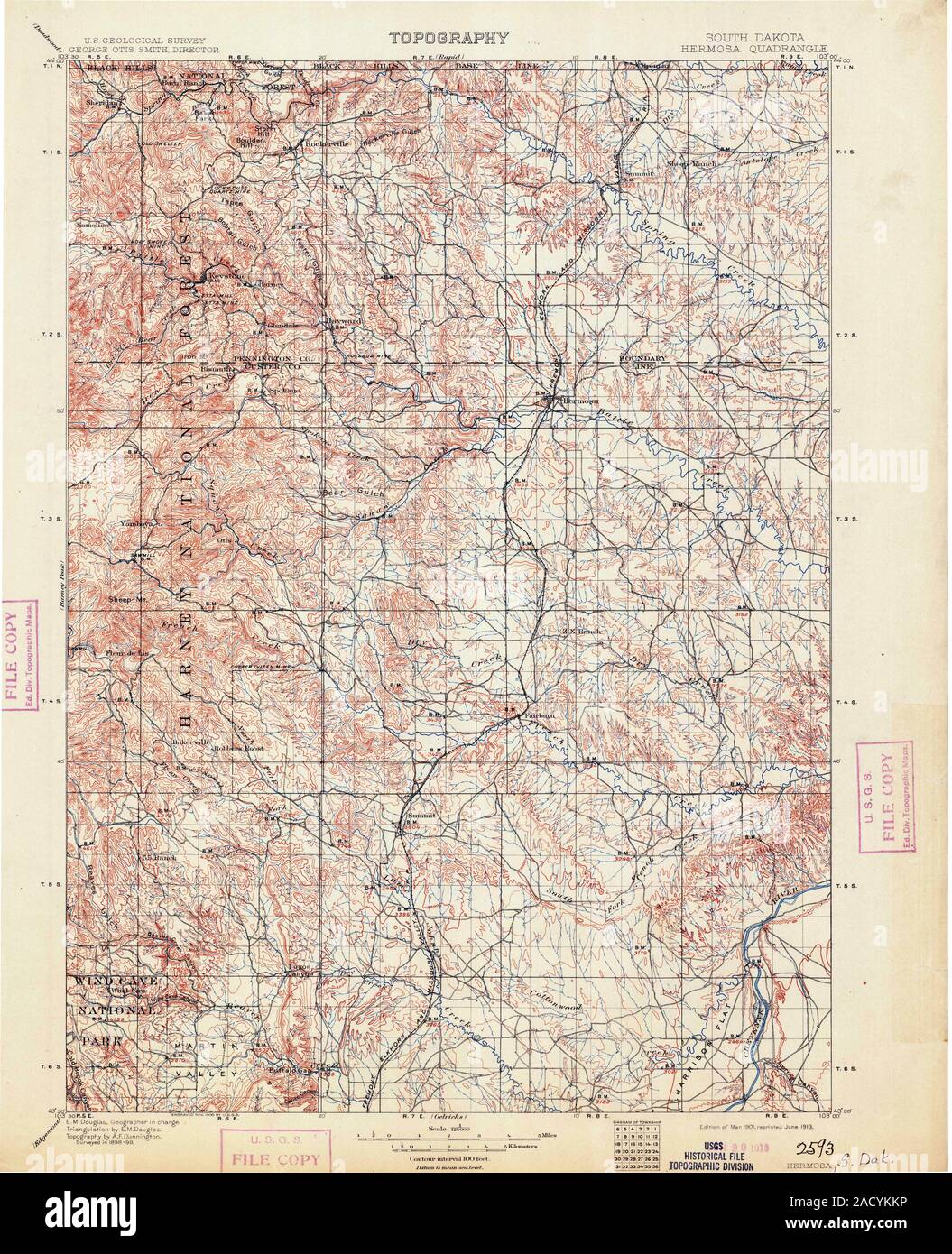 Map of hermosa south dakota hi-res stock photography and images - Alamy