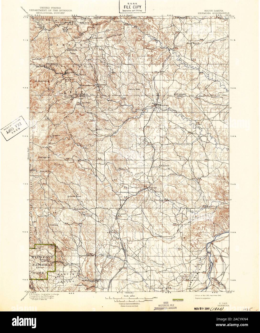 Map of hermosa south dakota hi-res stock photography and images - Alamy