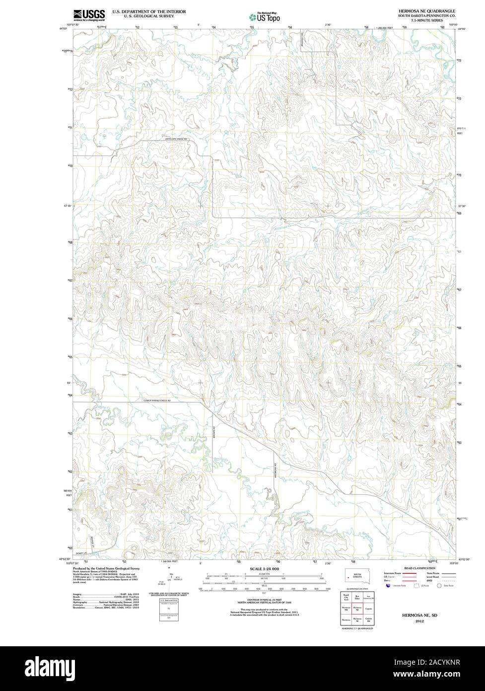 Map of hermosa south dakota hi-res stock photography and images - Alamy