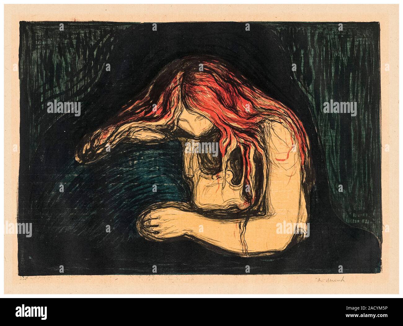 Edvard Munch, Vampire II, print, 1895-1902 Stock Photo - Alamy