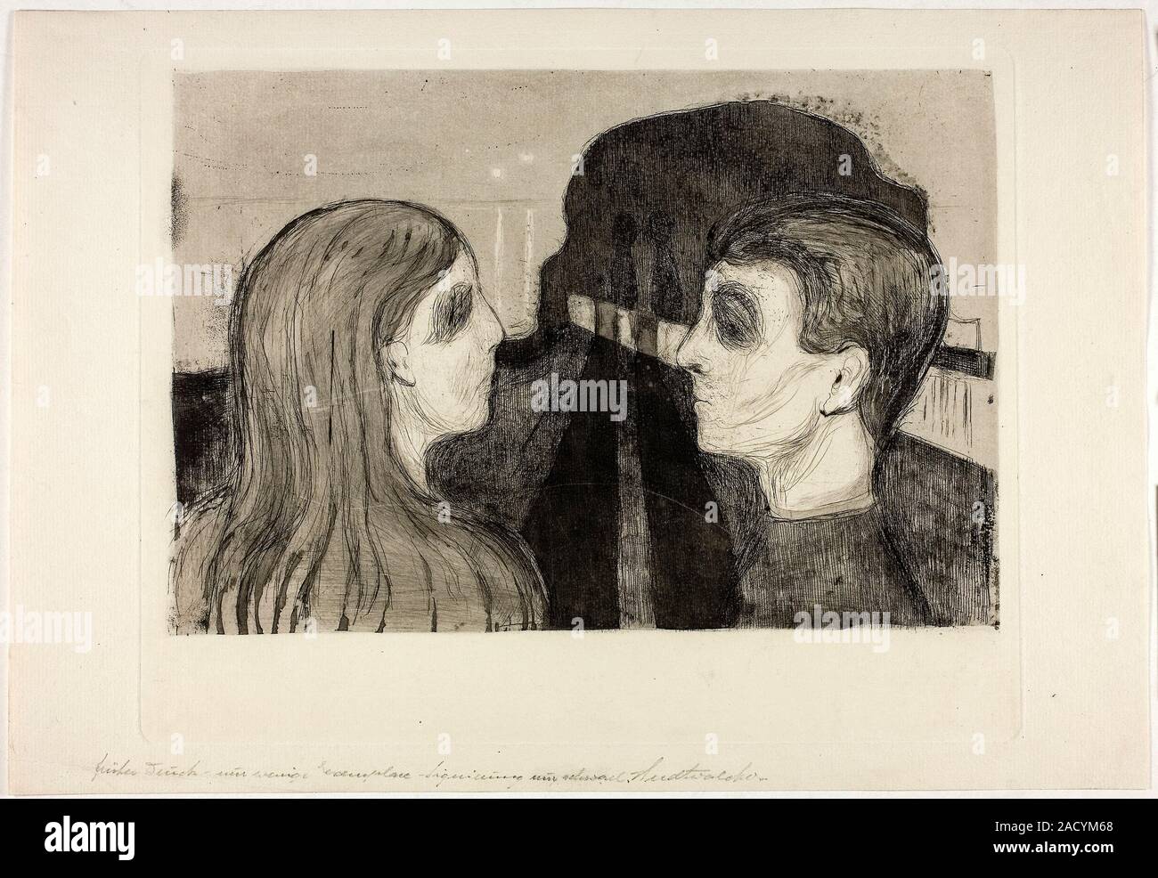 Edvard Munch, drypoint print, Attraction II, 1895 Stock Photo - Alamy