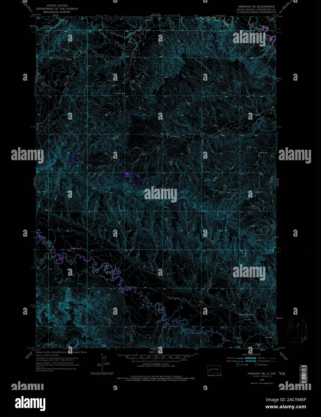Map of hermosa south dakota hi-res stock photography and images - Alamy