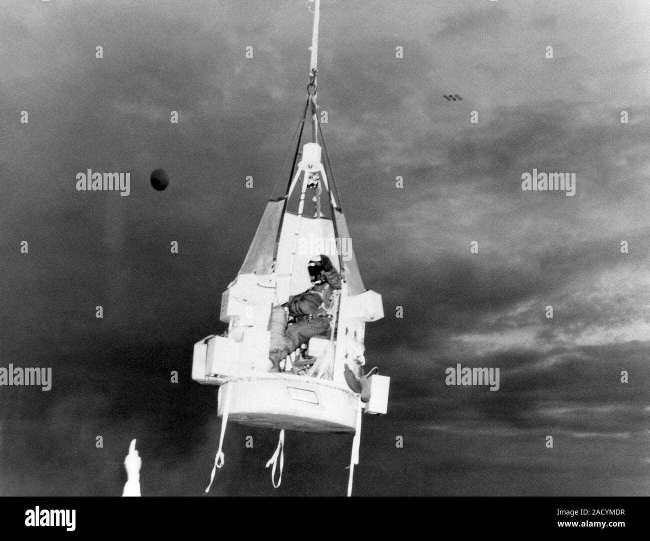 Project Excelsior. Historical image of US Air Force (USAF) captain ...