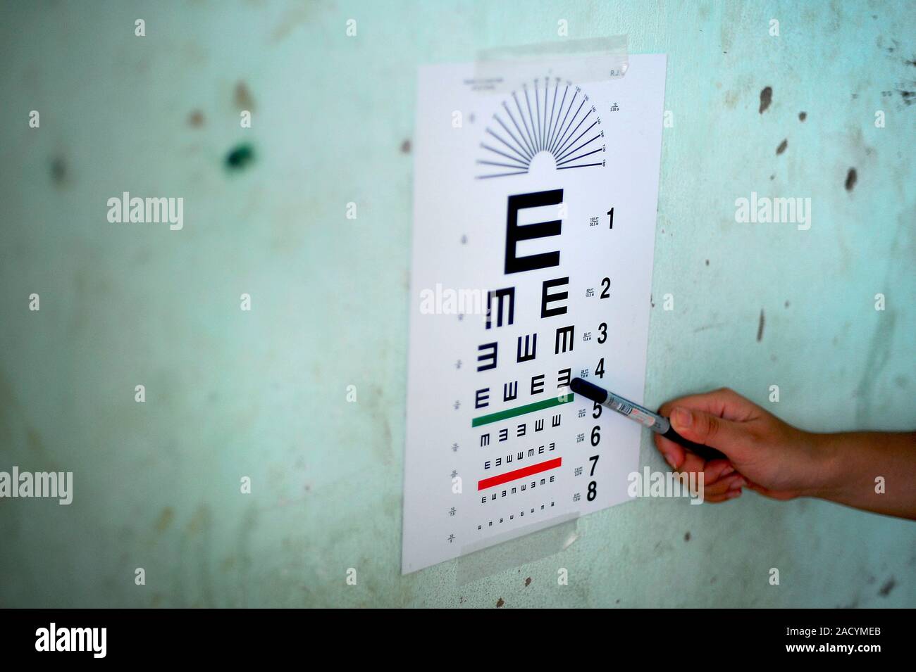 Eye test during humanitarian exercise. US Air Force optometry ...