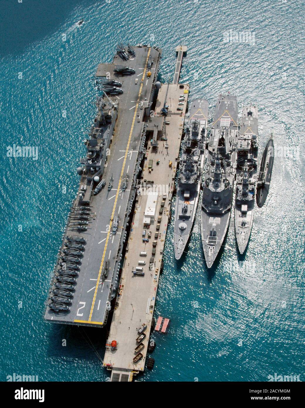 White Beach Naval Facility. Aerial view of the US amphibious assault ...