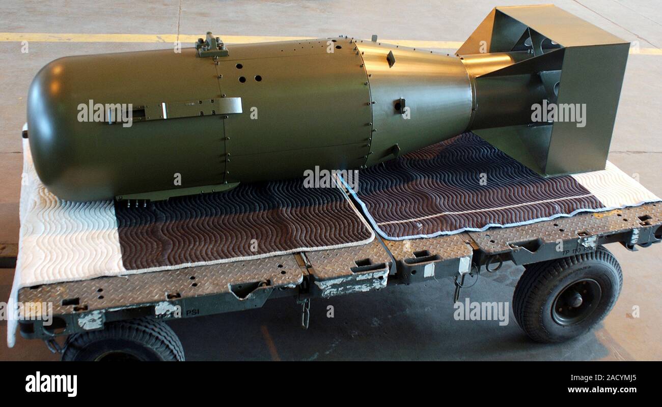 Restored 'Little Boy' atomic bomb. Photographed . 'Little Boy' atomic ...
