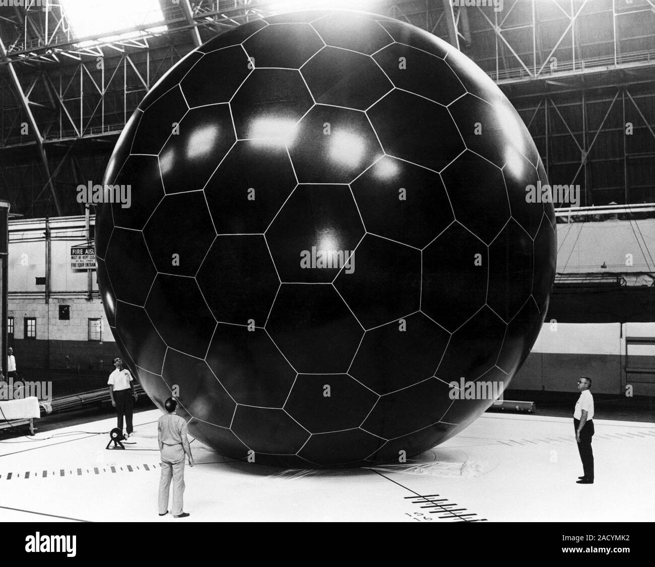 Inflatable satellite. This inflatable grid-sphere balloon was used as a ...