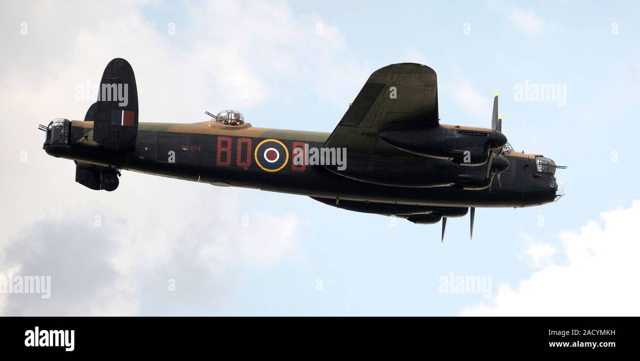 Avro Lancaster bomber in flight. This is one of only two remaining ...