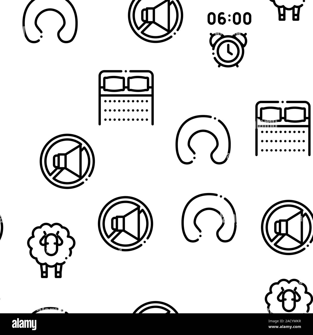 Sleeping Time Devices Seamless Pattern Vector Stock Vector Image & Art ...