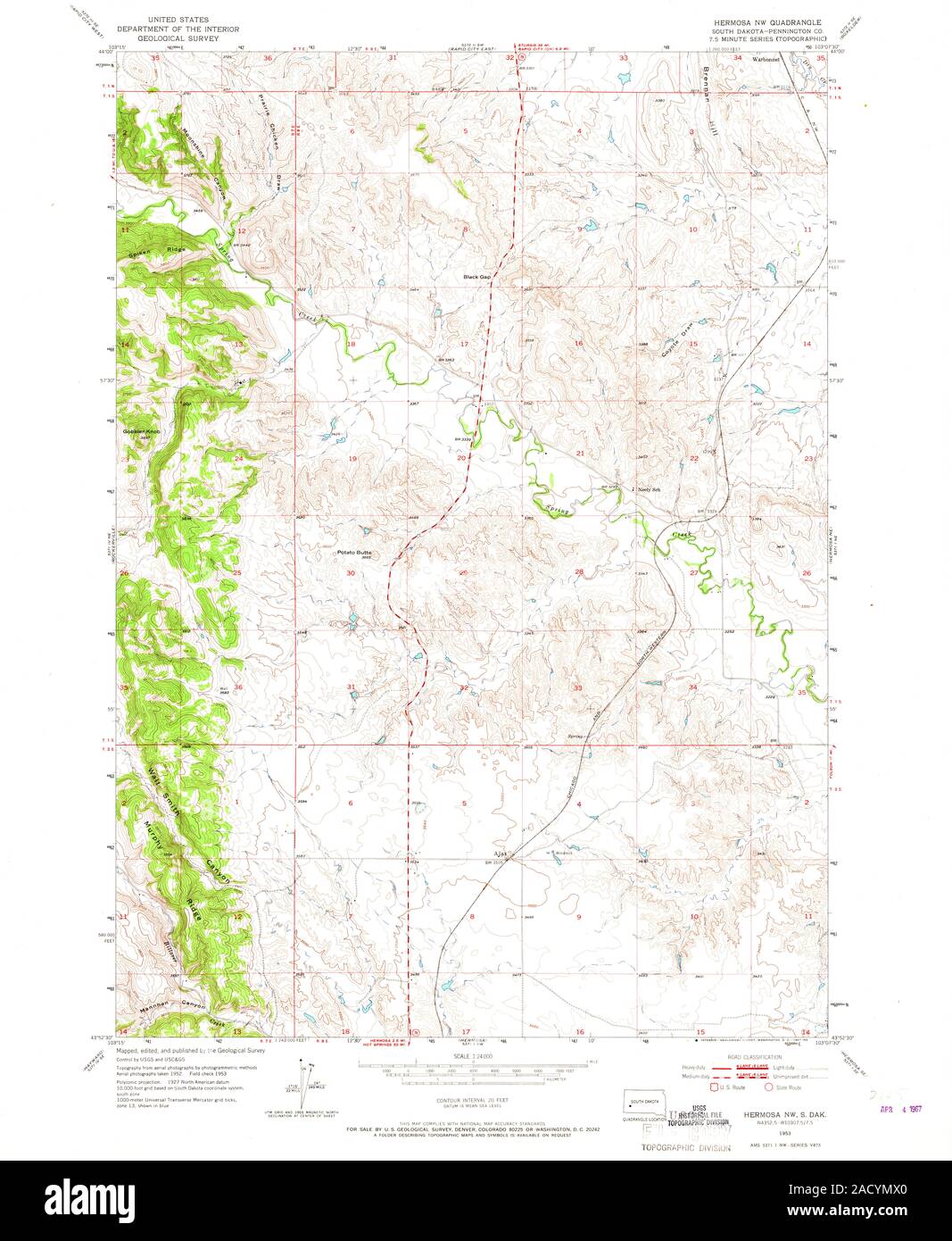 Map of hermosa south dakota hi-res stock photography and images - Alamy