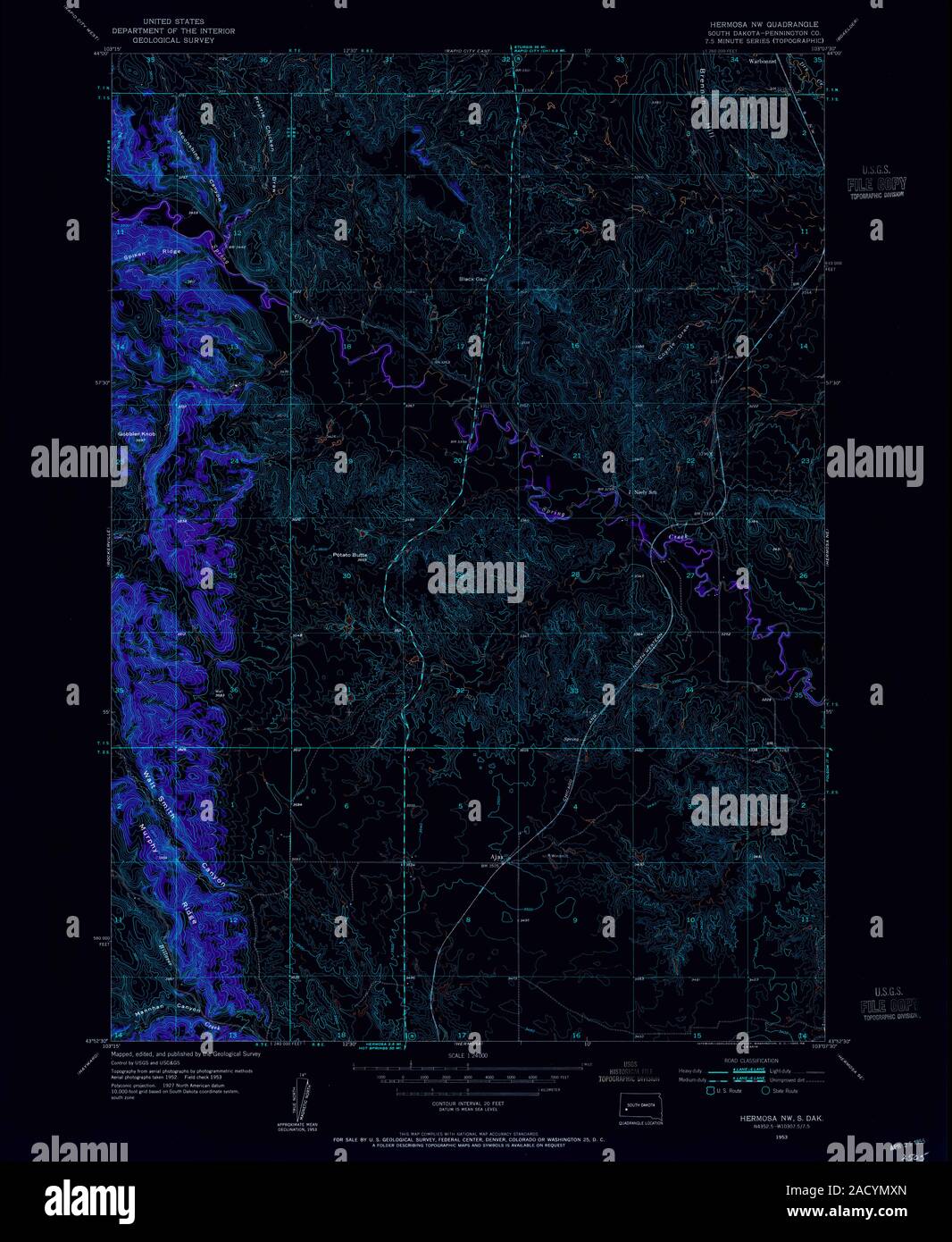 Map of hermosa south dakota hi-res stock photography and images - Alamy