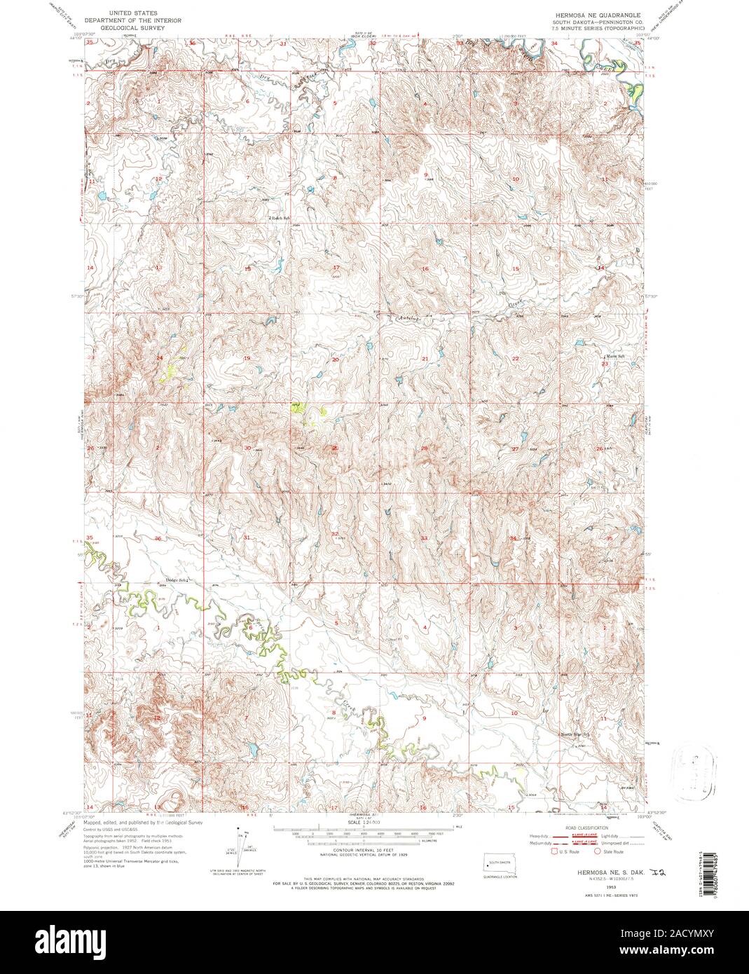 Map of hermosa south dakota hi-res stock photography and images - Alamy