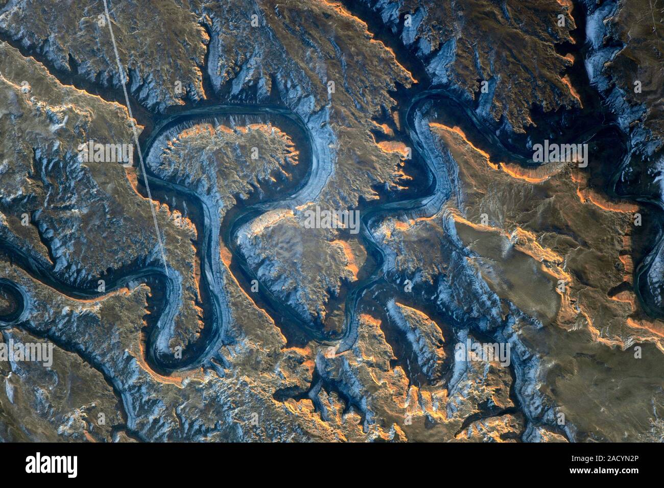 Green river canyon, Utah, USA, ISS image. Image taken on 22nd January ...