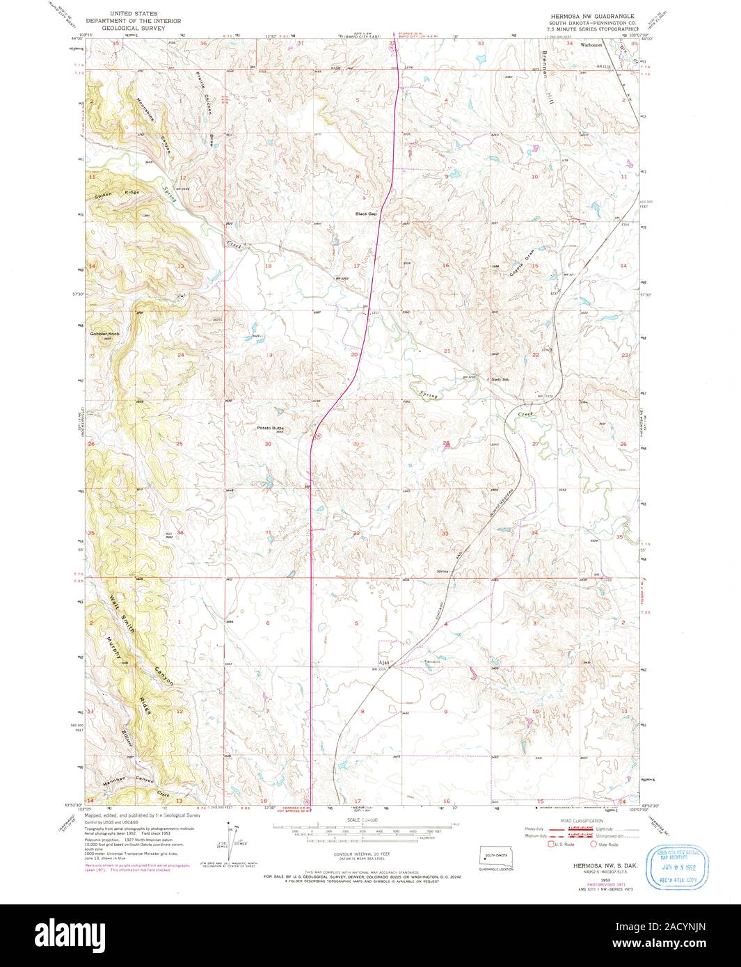 Map of hermosa south dakota hi-res stock photography and images - Alamy