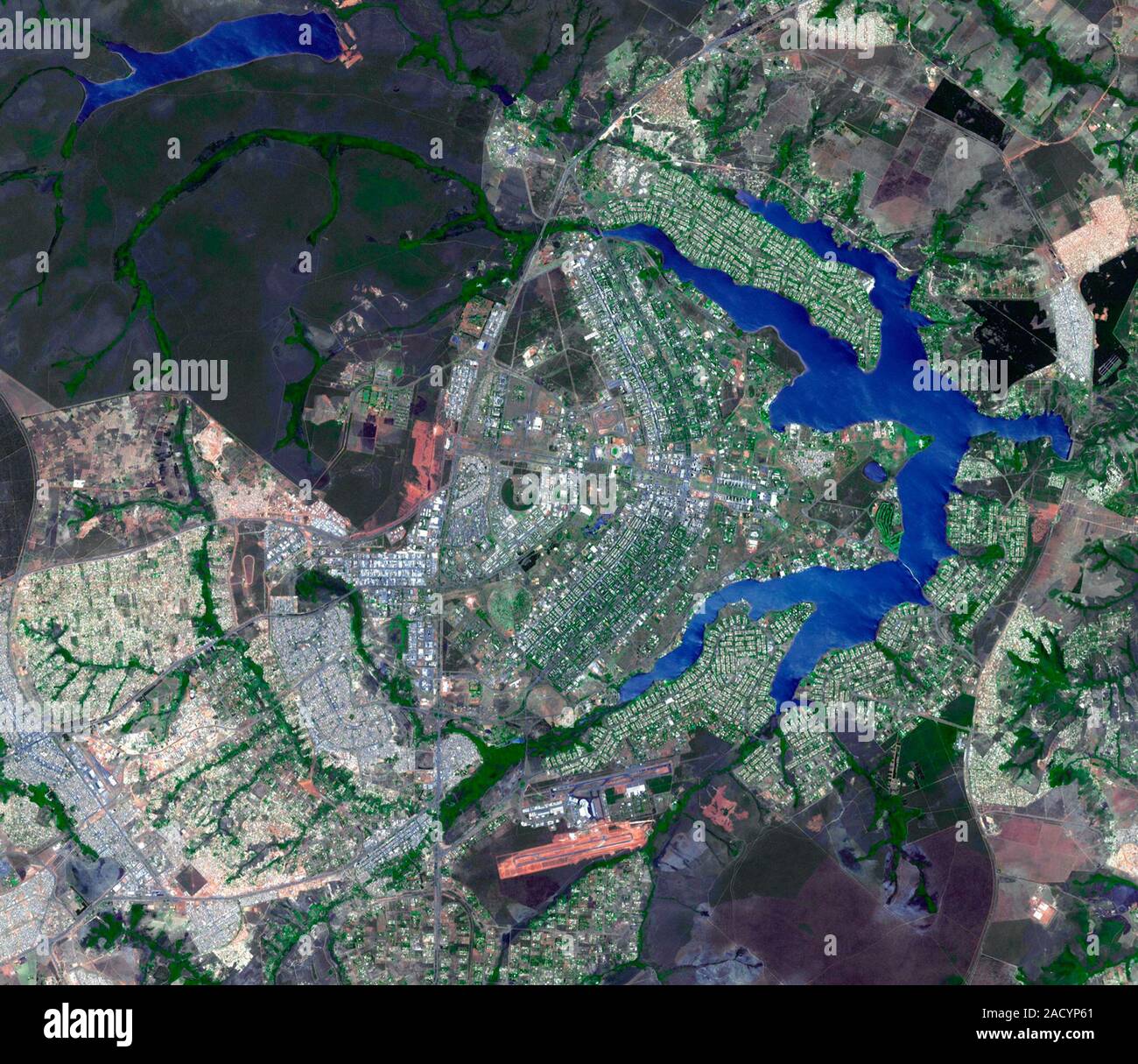 Brasilia, Brazil, satellite image. Brasilia was built between 1956 and ...