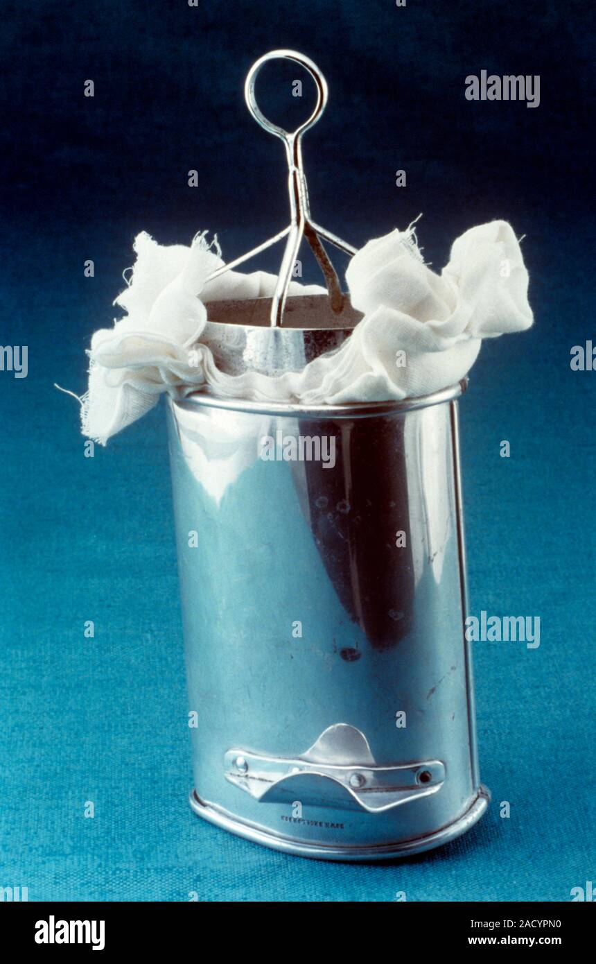 Ether inhaler. An inhaler, designed by Dennis Brown in 1928, used to ...