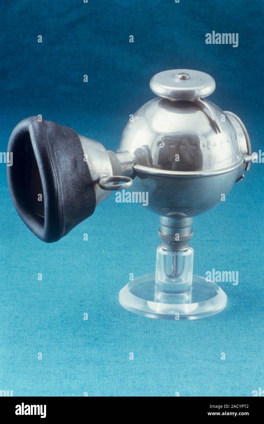 Anaesthetic inhaler, 1908. This is an Ombredanne inhaler, invented by ...