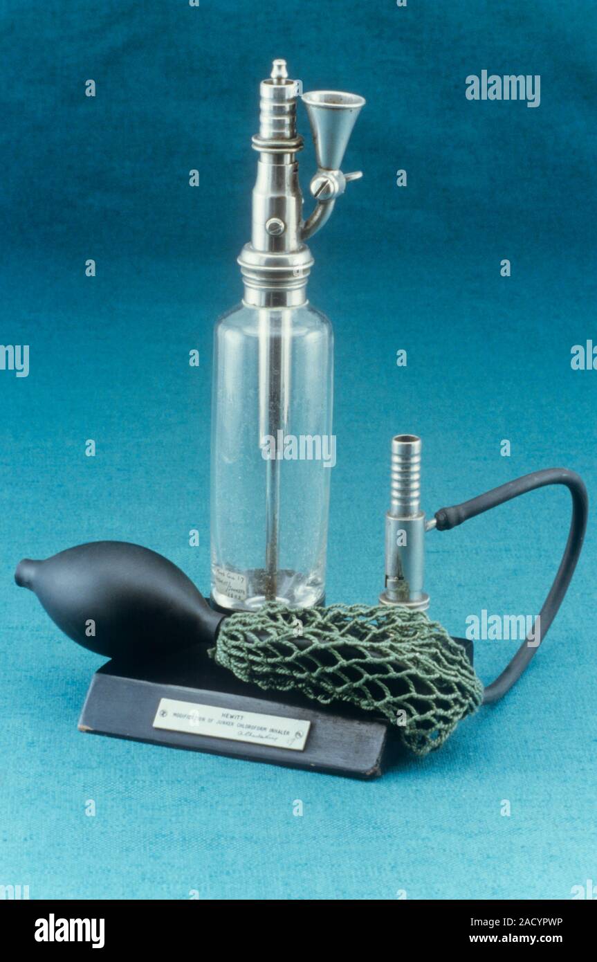 Anaesthetic inhaler, circa 1890. This is a Hewitt modified Junker ...