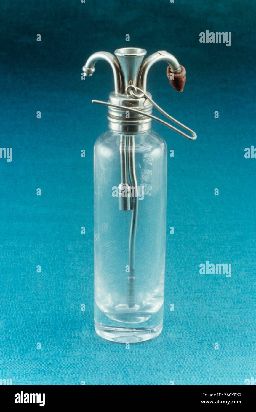 Anaesthetic inhaler bottle, circa 1875. This is a modified Junker ...
