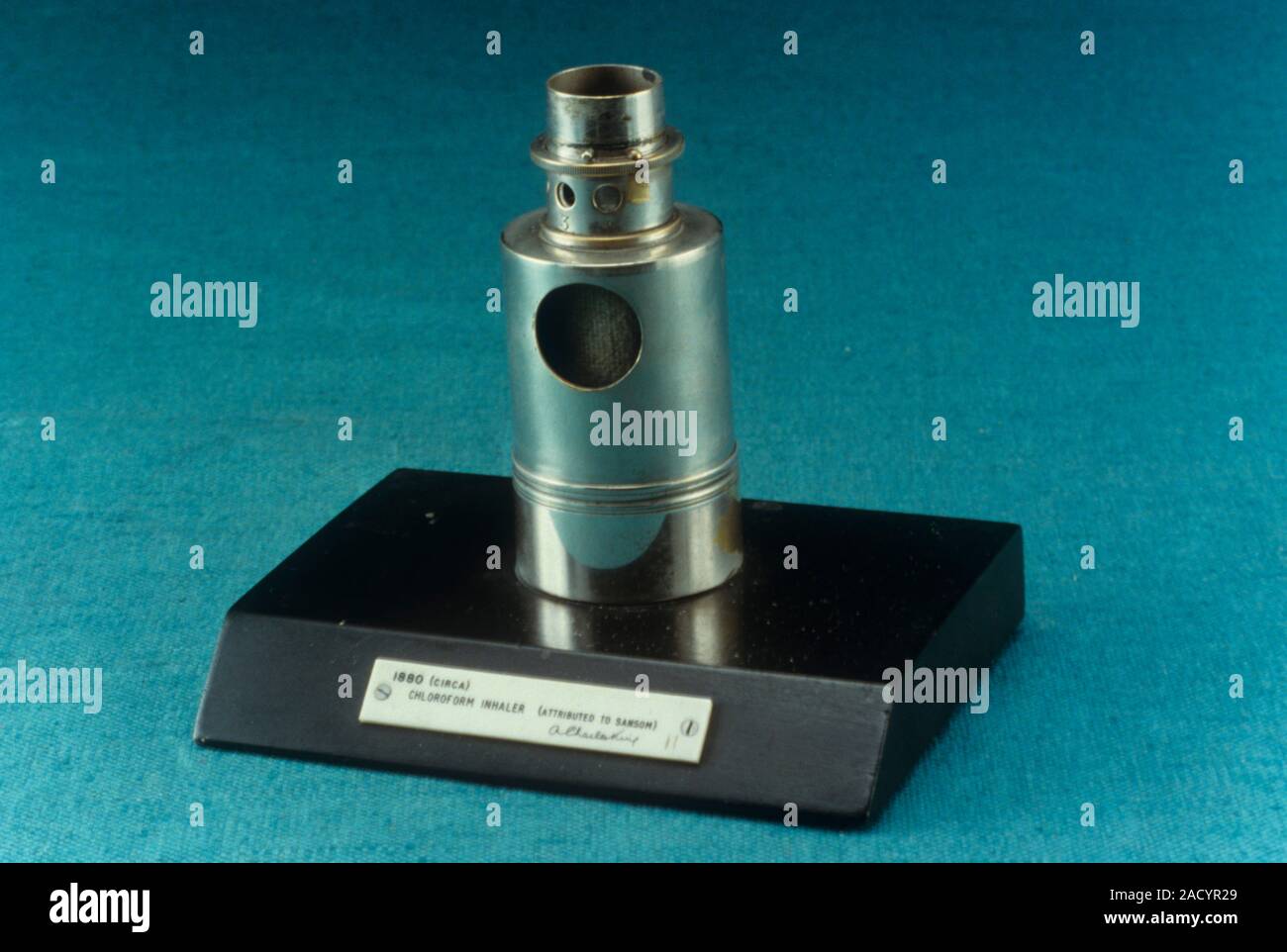 Anaesthetic inhaler, circa 1865. This is part of a Sanson chloroform ...