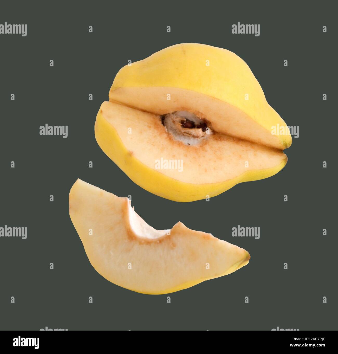 Quince (golden apple) isolated on grey background Stock Photo - Alamy