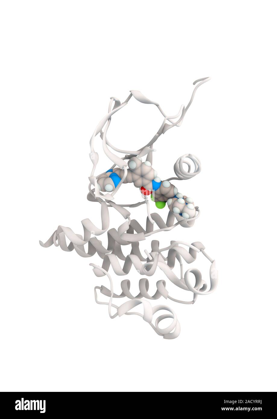 Ponatinib Leukaemia Drug Molecule Computer Model Showing The Structure Of A Molecule Of The