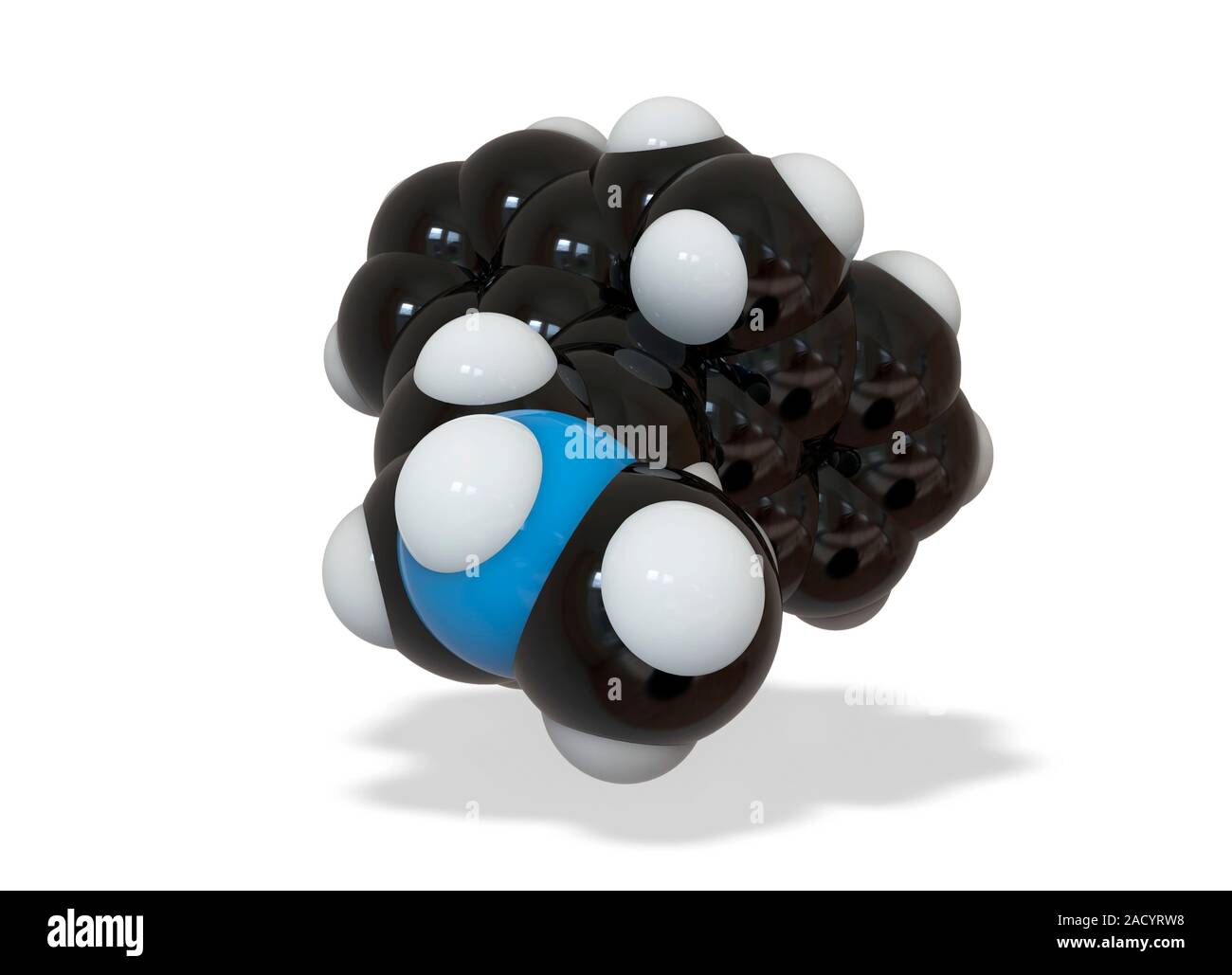 Nortriptyline drug molecule. Computer model showing the structure of a ...
