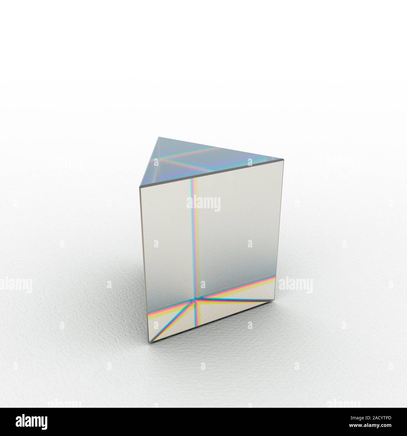 A high dispersion prism showing the dispersion of white light into the ...