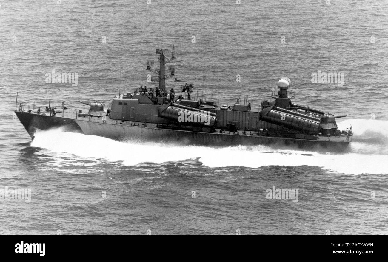 Osa-class missile boat. Cuban Soviet-built Osa II Class small guided ...