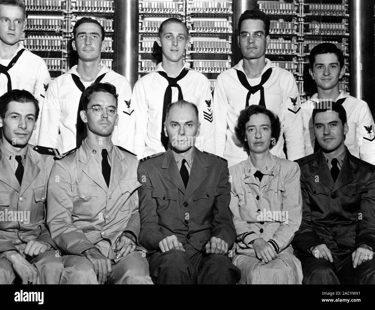 Harvard Mark 1 computer team. Grace Brewster Hopper (1906-1992, 2nd ...