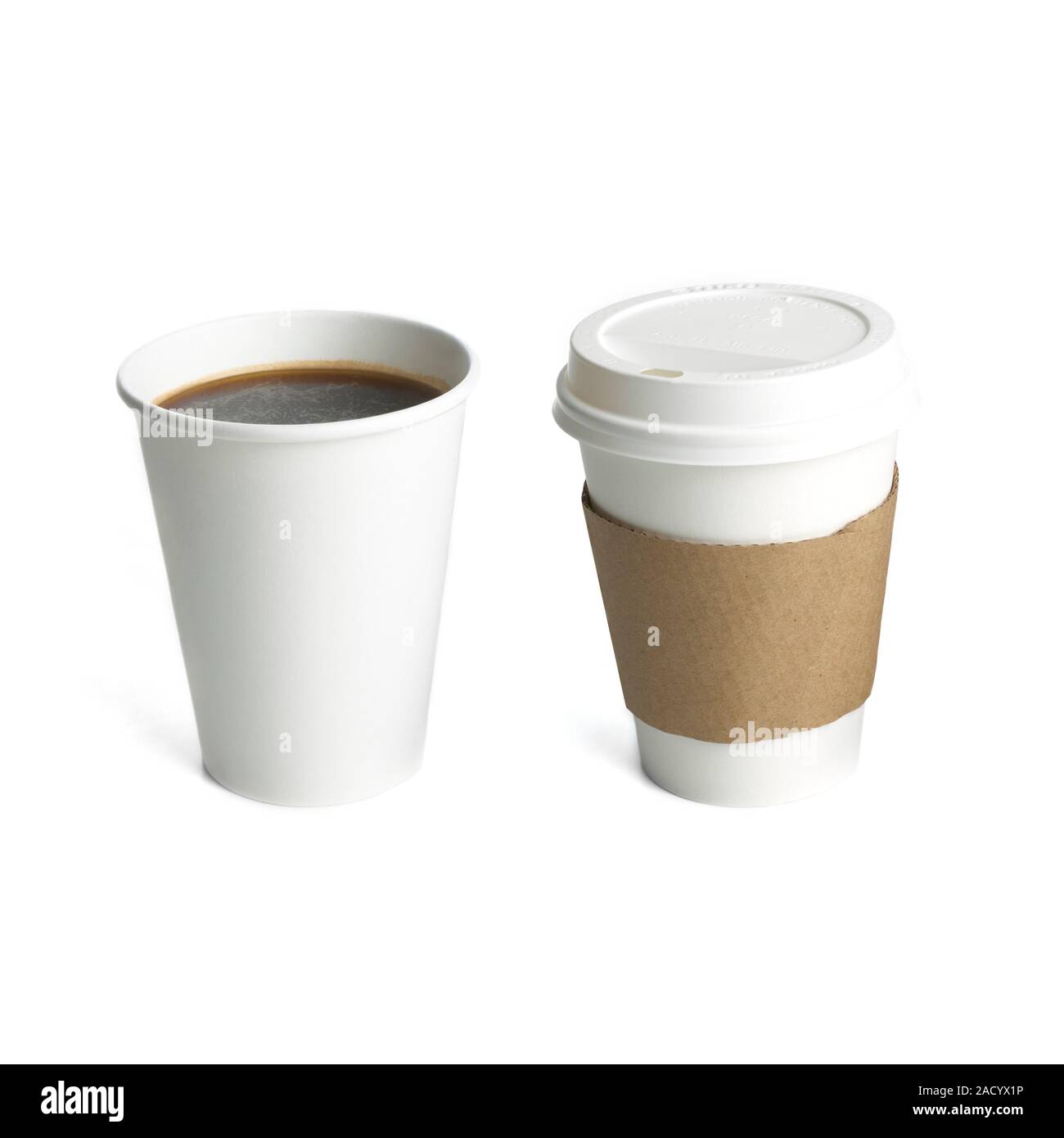 Insulation. Two coffee cups of different construction showing ...