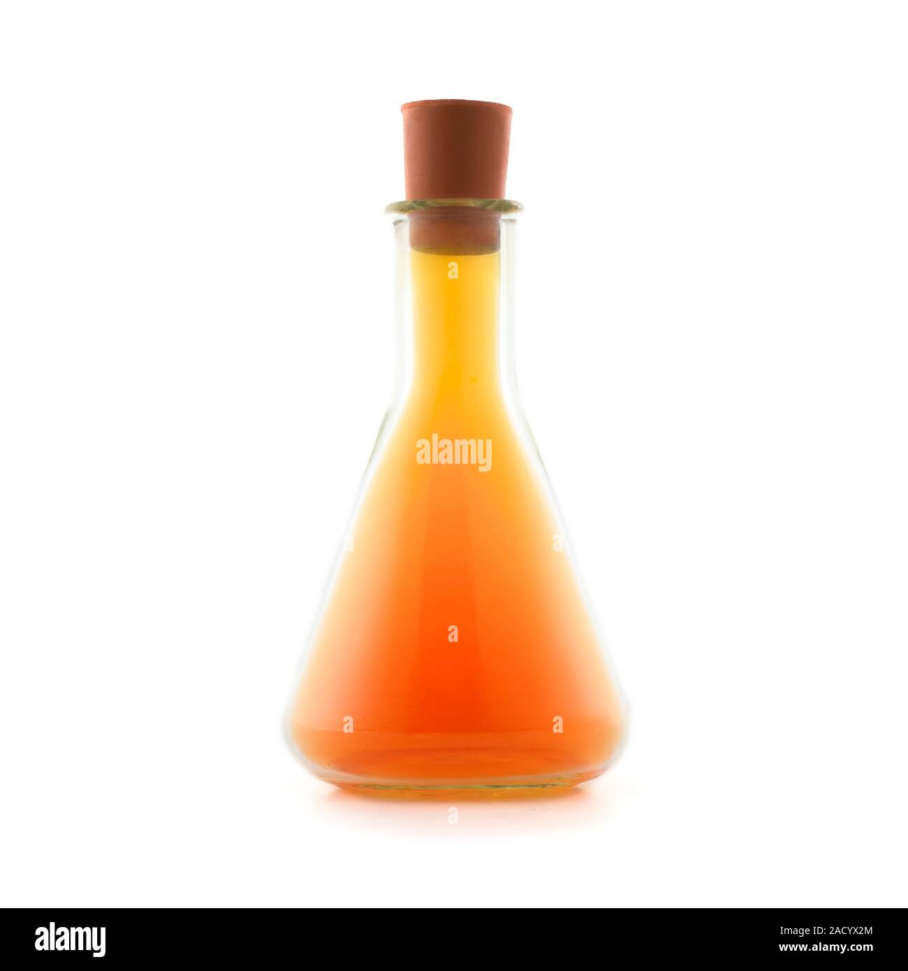 A flask containing bromine gas. Bromine is a fuming red-orange coloured ...