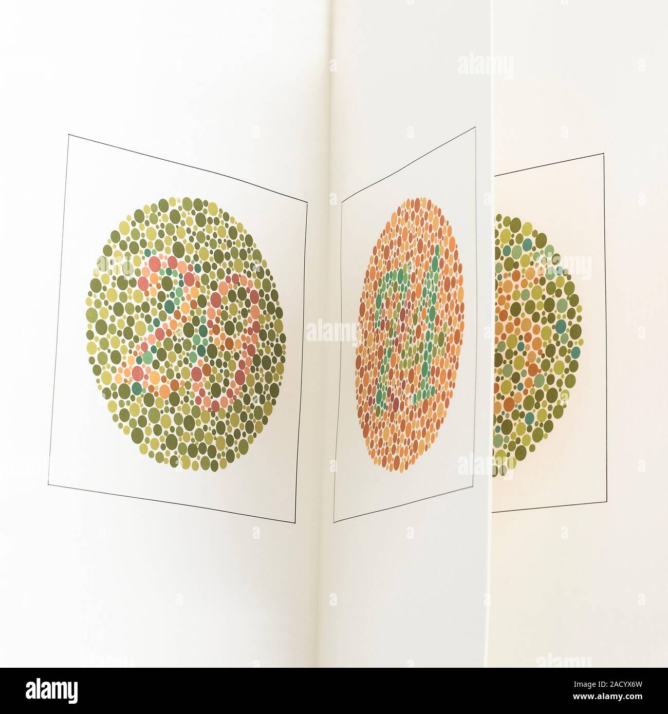 A book containing several Ishihara test charts. Invented by Japanese ...