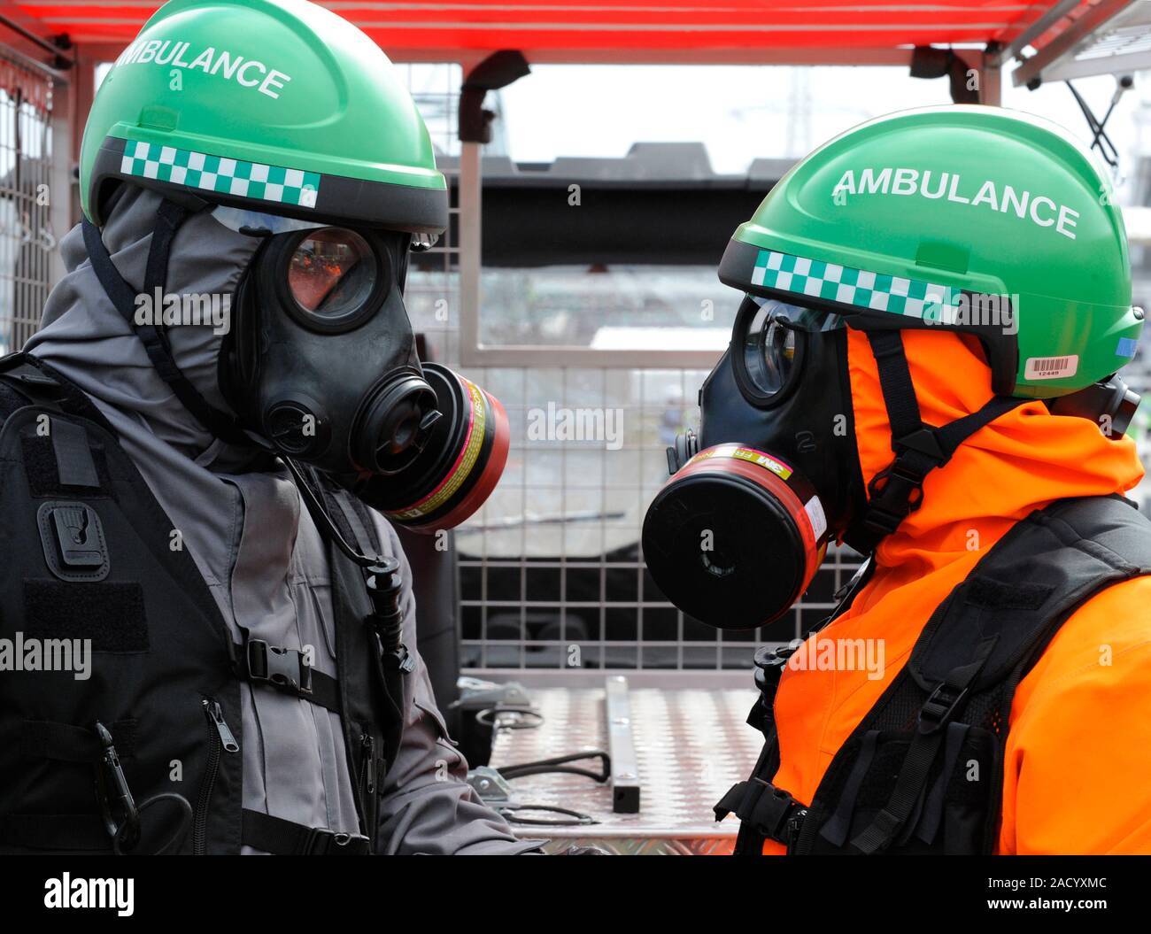 Radiation emergency response workers. Emergency ambulance workers in ...