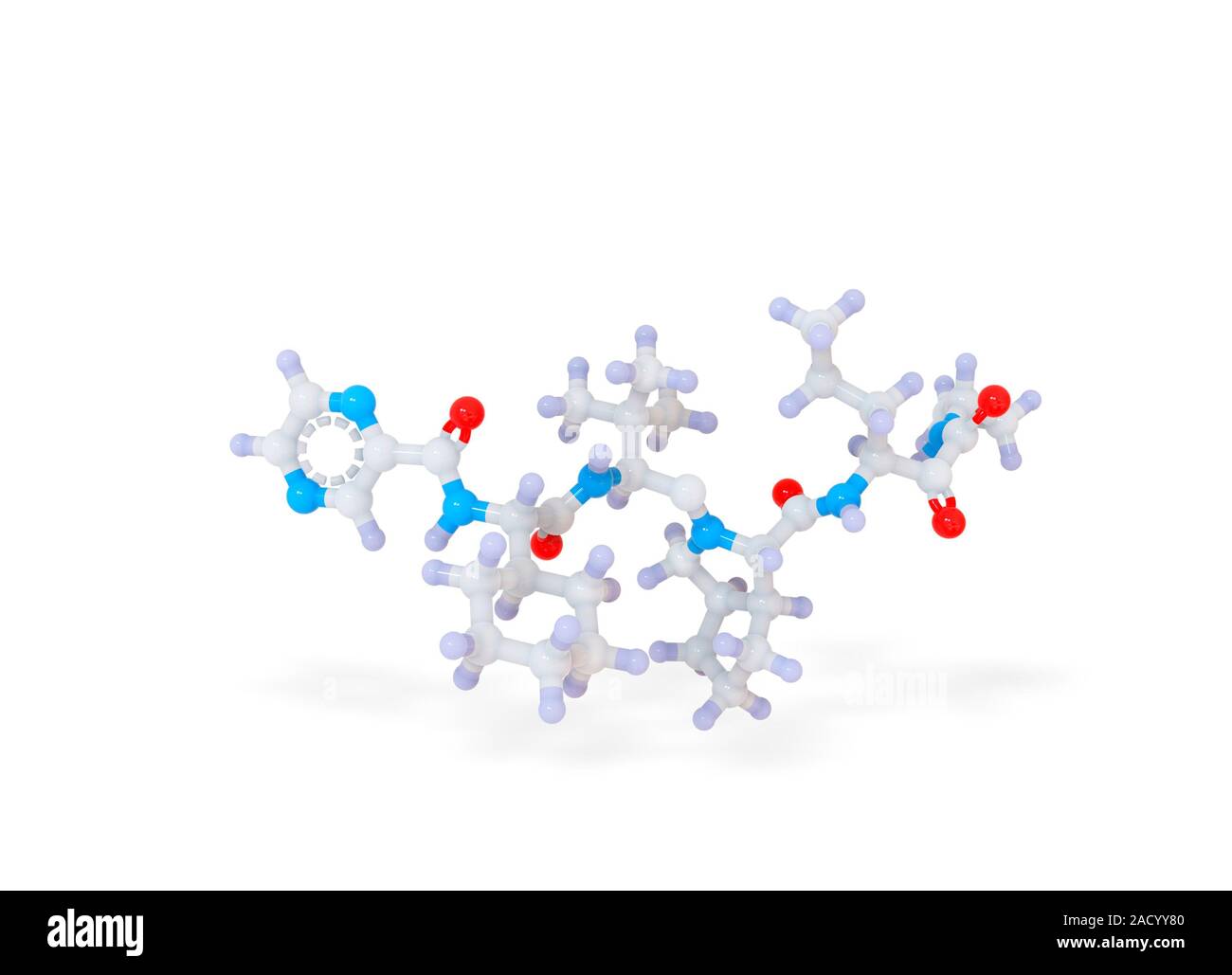 Telaprevir hepatitis drug molecule. Computer model showing the ...
