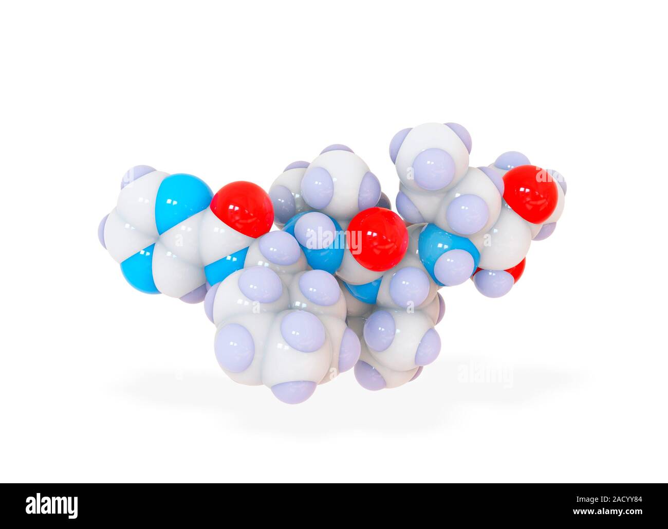 Telaprevir hepatitis drug molecule. Computer model showing the ...