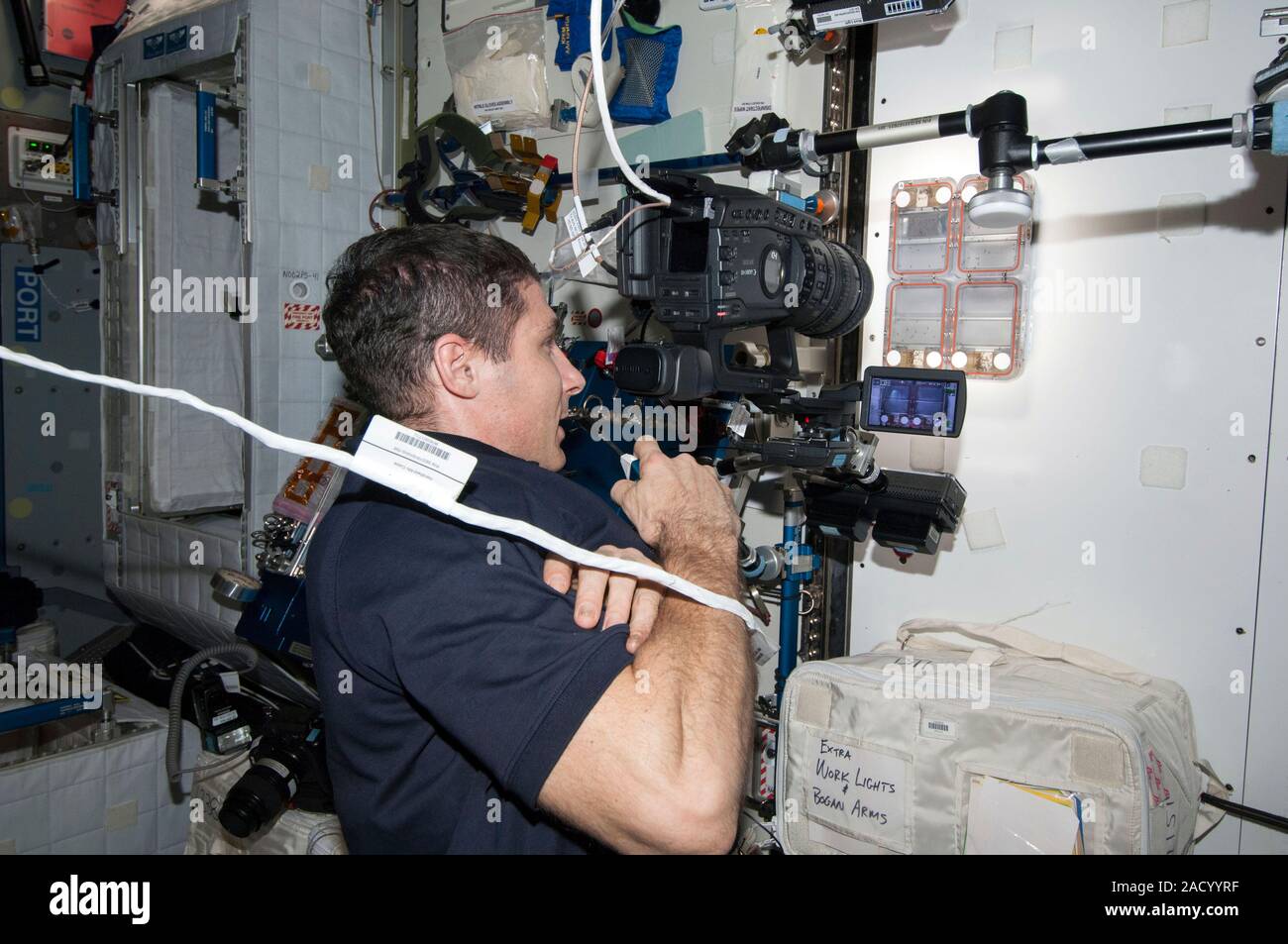 International Space Station ant research. NASA astronaut Mike Hopkins ...