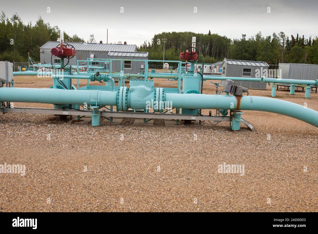 A gas pipeline in Alberta, Canada, piping natural gas south Stock Photo ...