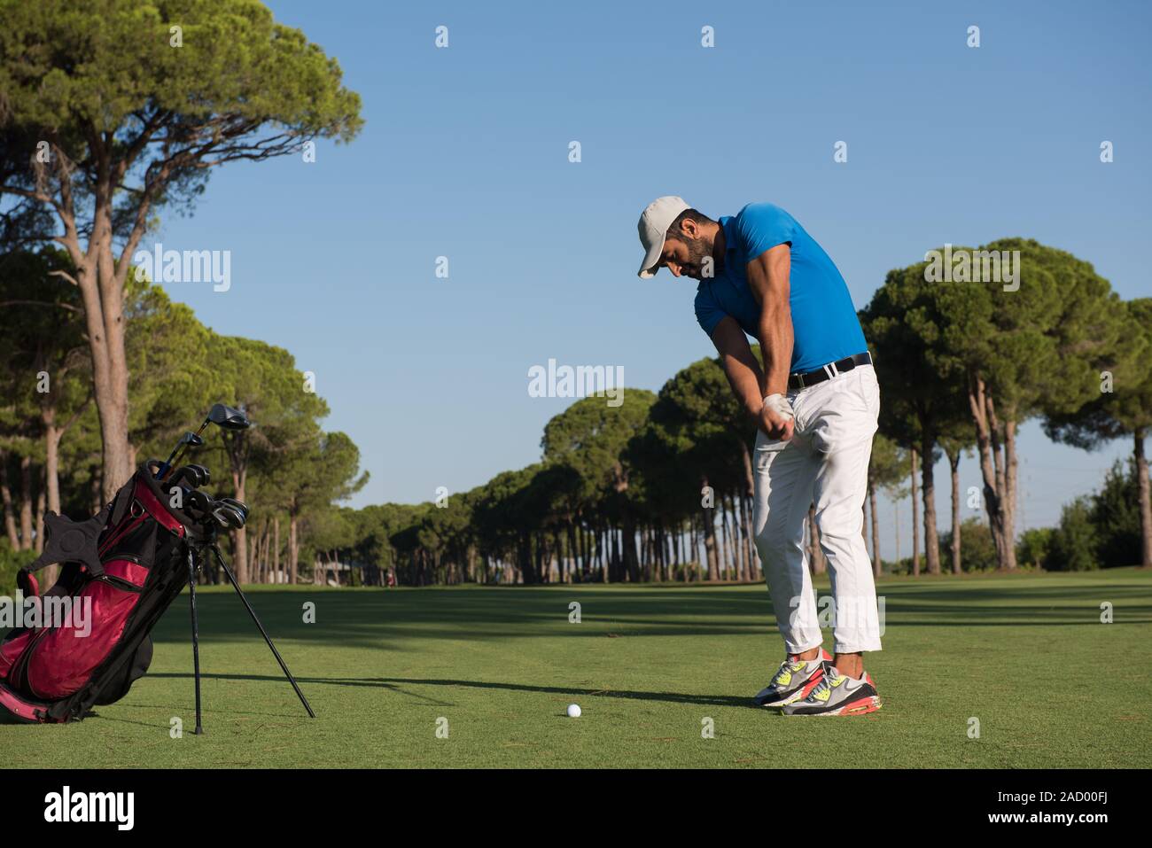 golf player hitting shot Stock Photo - Alamy