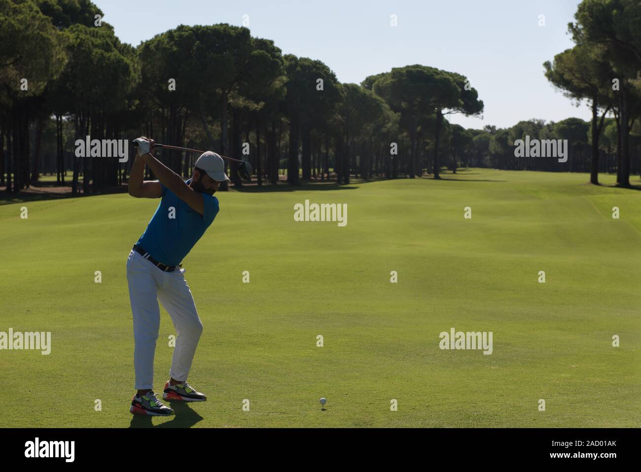 golf player hitting shot Stock Photo - Alamy