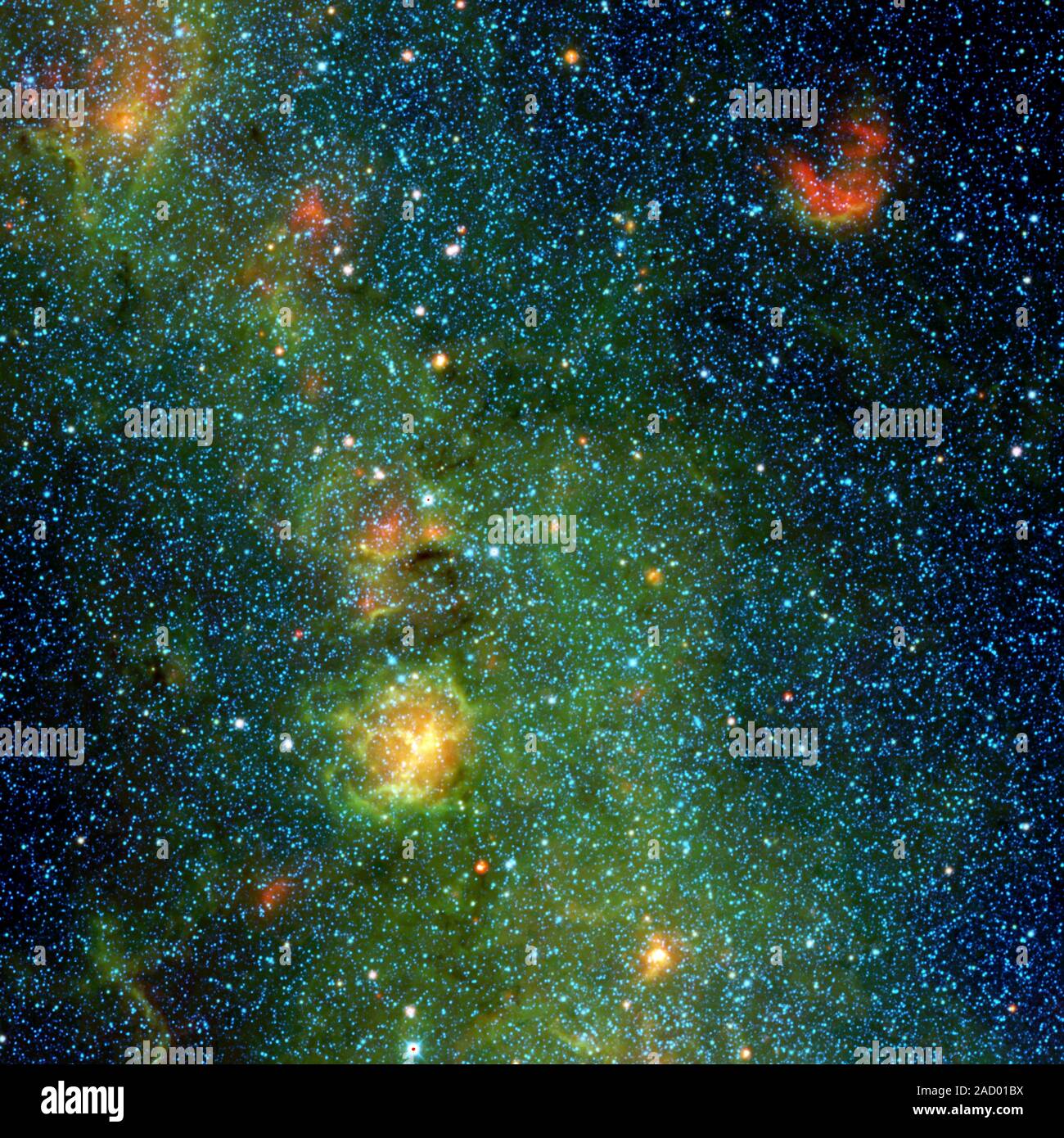 Trifid nebula. infrared space telescope image of the Trifid nebula (NGC ...