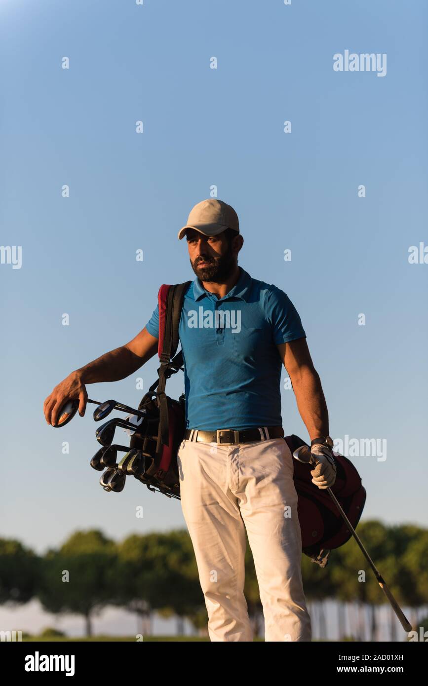 golfer portrait at golf course on sunset Stock Photo - Alamy