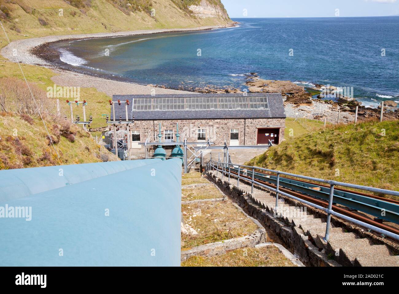 Loch Leathan hydro power station on the Trotternish peninsular, Isle of ...