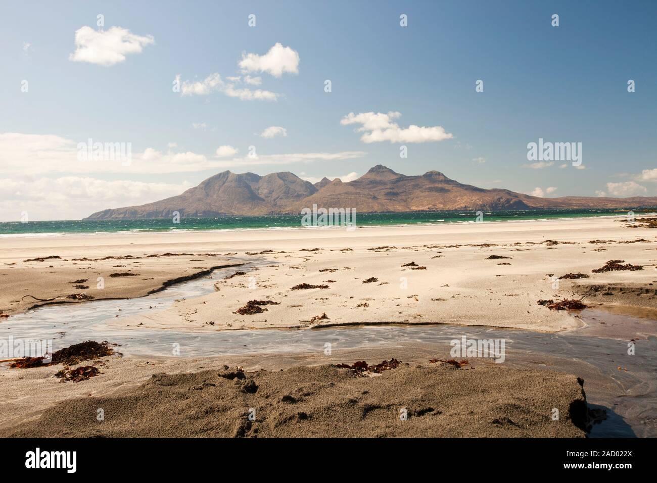 The Bay of Laig at Cleadale on the Isle of Eigg, looking towards the ...