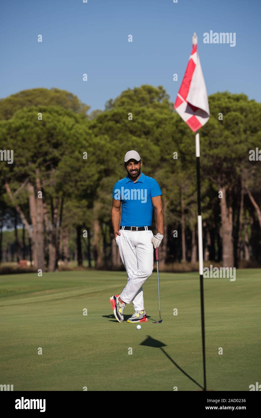 golf player portrait at course Stock Photo - Alamy