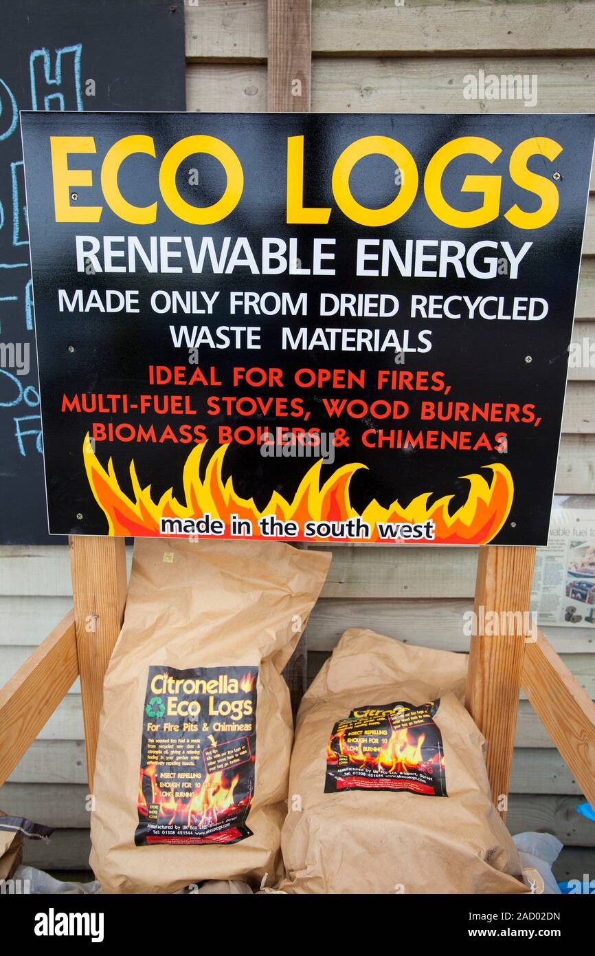 Citronella eco logs made from recycled waste material Stock Photo - Alamy