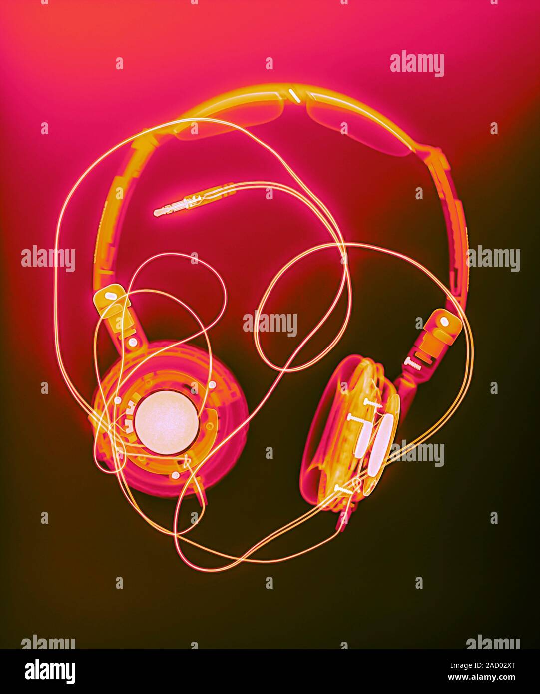 Coloured X-ray of headphones Stock Photo - Alamy