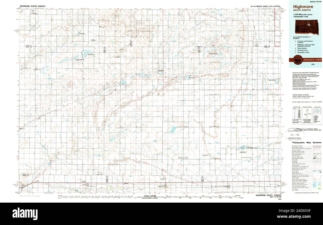 Highmore south dakota map hi-res stock photography and images - Alamy